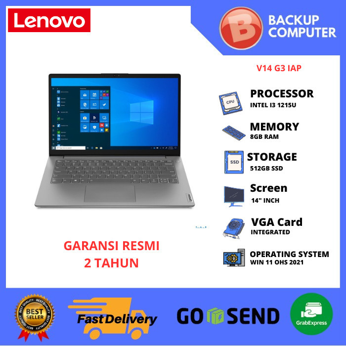 Jual LAPTOP Lenovo V14 G3 IAP 82TS00JMID i3 1215U 8GB RAM | Shopee Indonesia