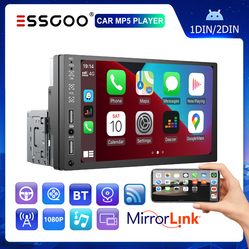 Jual ESSGOO Head Unit 7 inci AS7001C Universal 1DIN IPS 1080P HD Screen ...