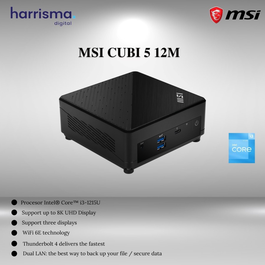 Jual MSI Mini PC Cubi 5 12M Core i3 1215U - Barebone [Black] - BAREBONE ...
