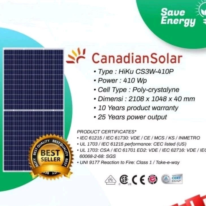 Jual Solar Panel Surya 410Wp Canadian Solar | Shopee Indonesia