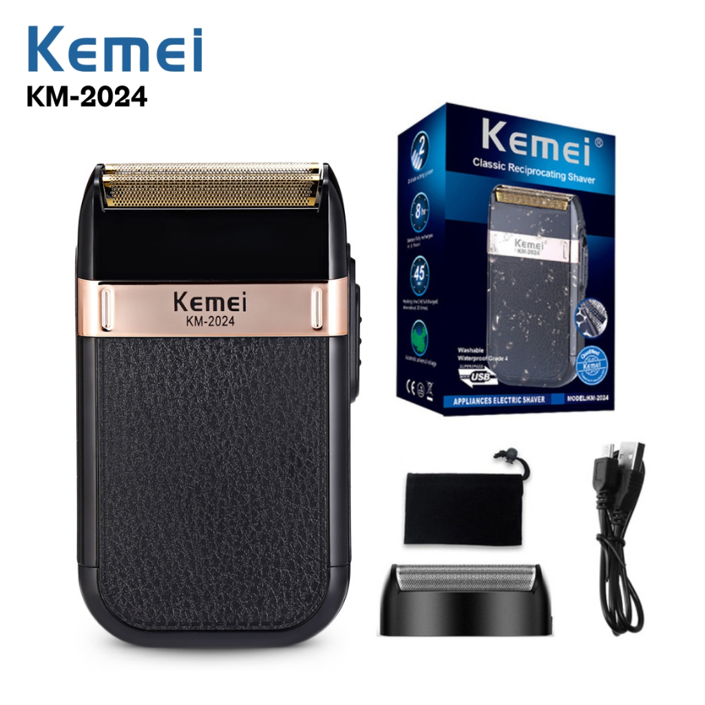 Jual KEMEI KM 2024 Shaver Alat Cukur Kumis dan Jenggot Elektrik Premium | Shopee Indonesia