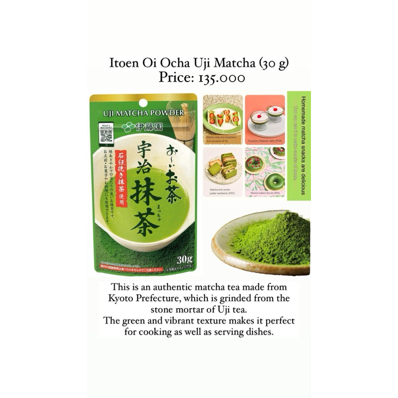 Jual uji matcha powder original jepang 30gr | Shopee Indonesia