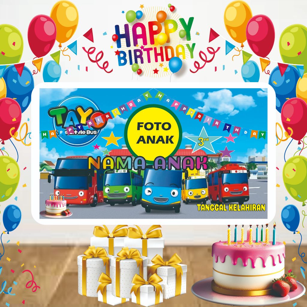 Jual SPANDUK ULANG TAHUN TEMA TAYO | BANNER ULTAH TAYO | Shopee Indonesia