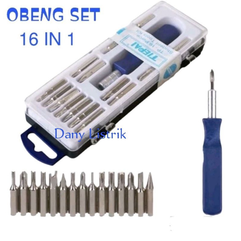 Jual OBENG SET 16 IN 1/ OBENG HP/ OBENG SET SERBAGUNA | Shopee Indonesia