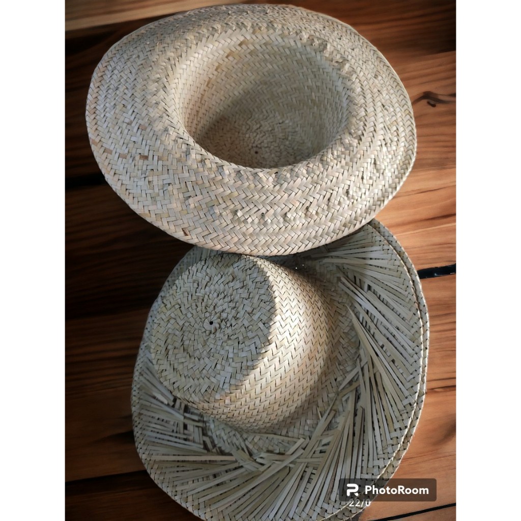 Jual topi ental lontar leaf hat pantai beach hat Diameter lingkar ...