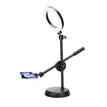 Jual Overhead Phone Stand Tripod + Led Lampu Stand Holder Bracket 360 ...
