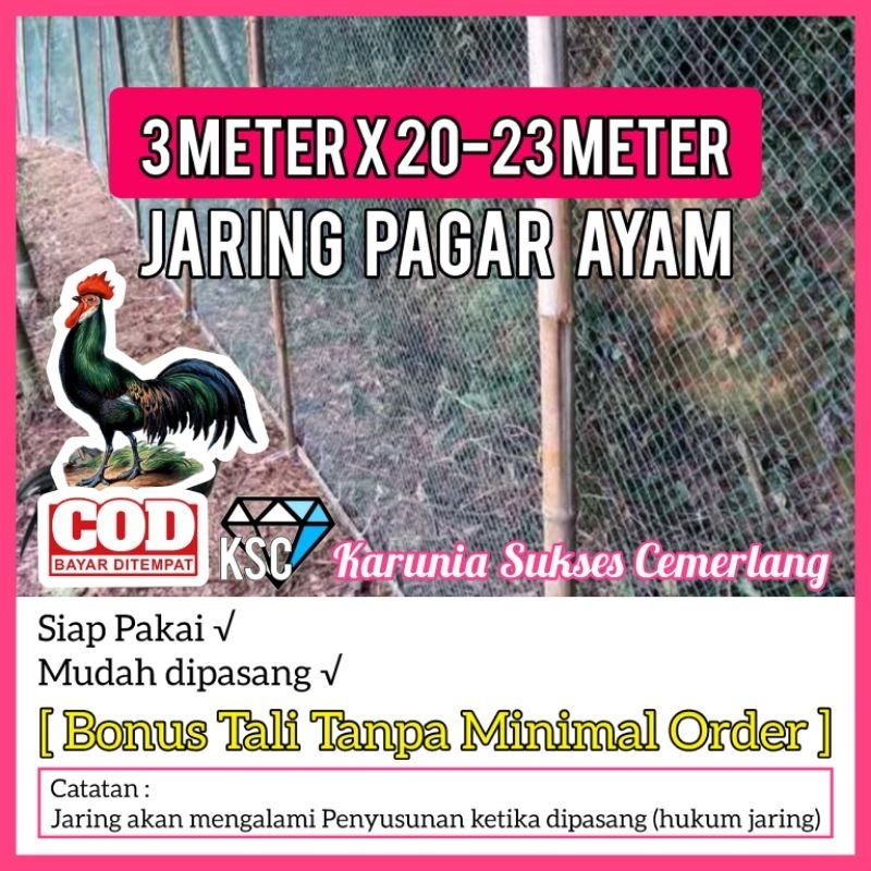 Jual JARING PAGAR AYAM BONUS TALI / JARING KANDANG AYAM / JARING AYAM 3 ...
