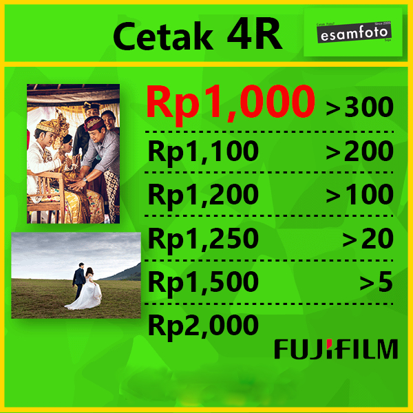 Jual Cetak Foto Paper Fujifilm Kodak 4R 10x15 Doff Mesin Noritsu ...