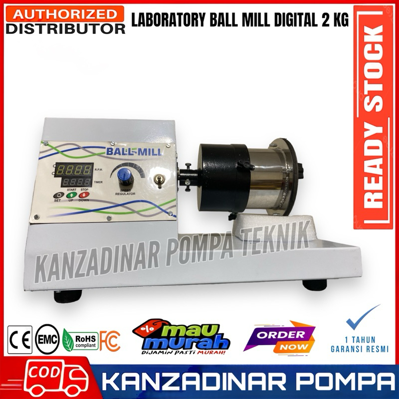 Jual Laboratory Ball Mill Digital 2kg lab heavy duty with SS balls ...