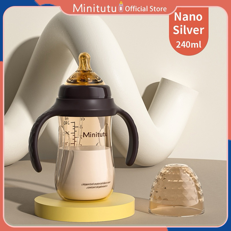 Jual BOTOL SUSU MINITU PPSU BAHAN TRITAN ASLI 240ML & 300ML / DENGAN GRAFITASI BALL ANTI KOLIK ...