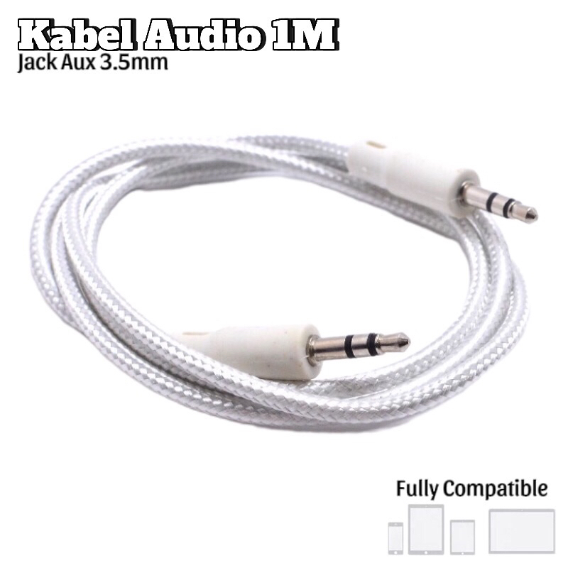 Jual Kabel Audio 1M / Kabel Jack Aux 3.5mm / Kabel AUX Audio Jack 1in1 ...