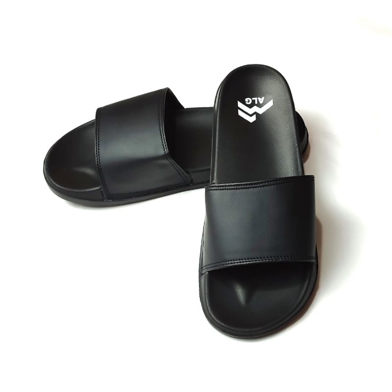 Jual Algored Sandal Slop Tipe Black Polos Sandal Slide Pria dan Wanita ...