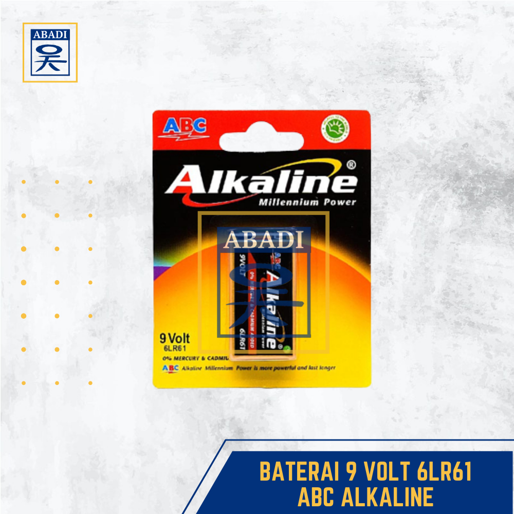 Jual BATERAI 9 VOLT 6LR61 ABC ALKALINE | Shopee Indonesia