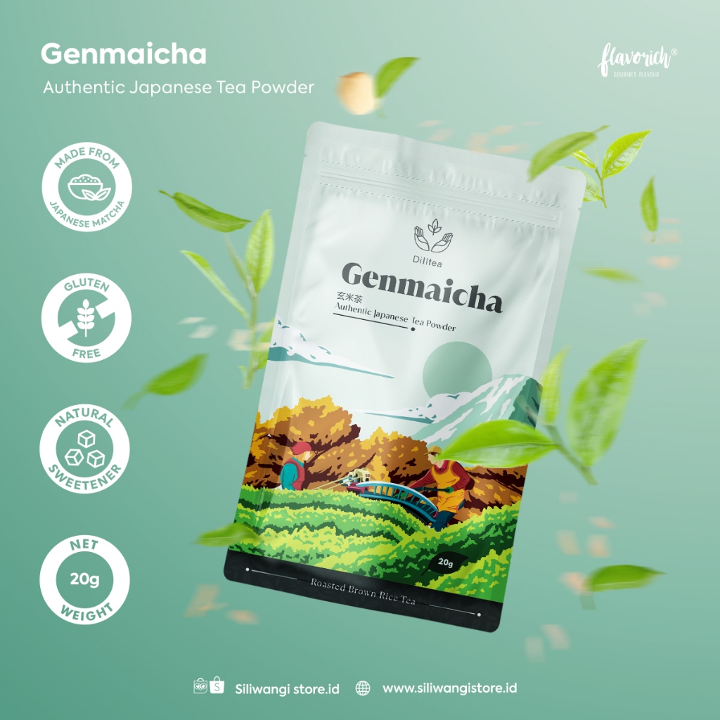 Jual DILLTEA Genmaicha Powder Sachet / Japanese Tea With Roasted Brown ...