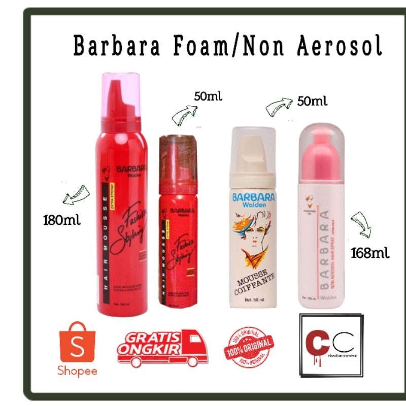 Jual Barbara extra hold mousse/ barbara foam merah 50ml / 180ml ...