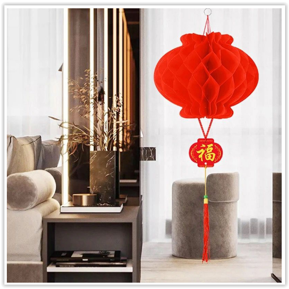 Jual 40CM / 16INCH Lampion Imlek 2025 Lampion Gantung Plastik Bulat ...