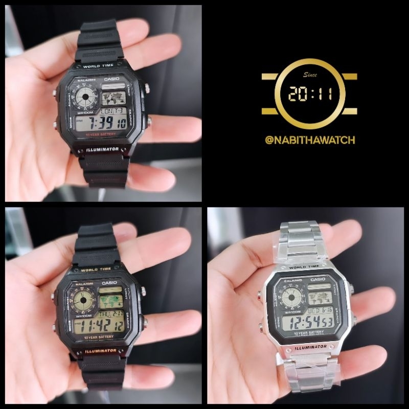 Jual Jam Tangan Pria Casio AE-1200 New 1200 Original Garansi Resmi | Shopee Indonesia