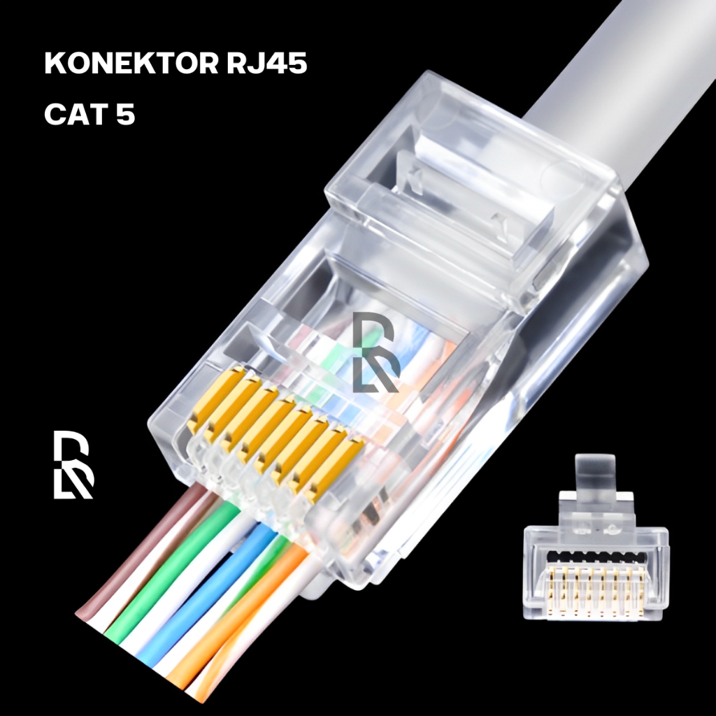 Jual Connector Socket Jack RJ45 Kabel Utp Tenda RJ45 CAT 5 Lan Konektor ...