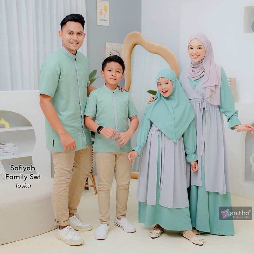 Jual Zenitha - Safiyah Toska Sarimbit Keluarga Lebaran Couple Family ...