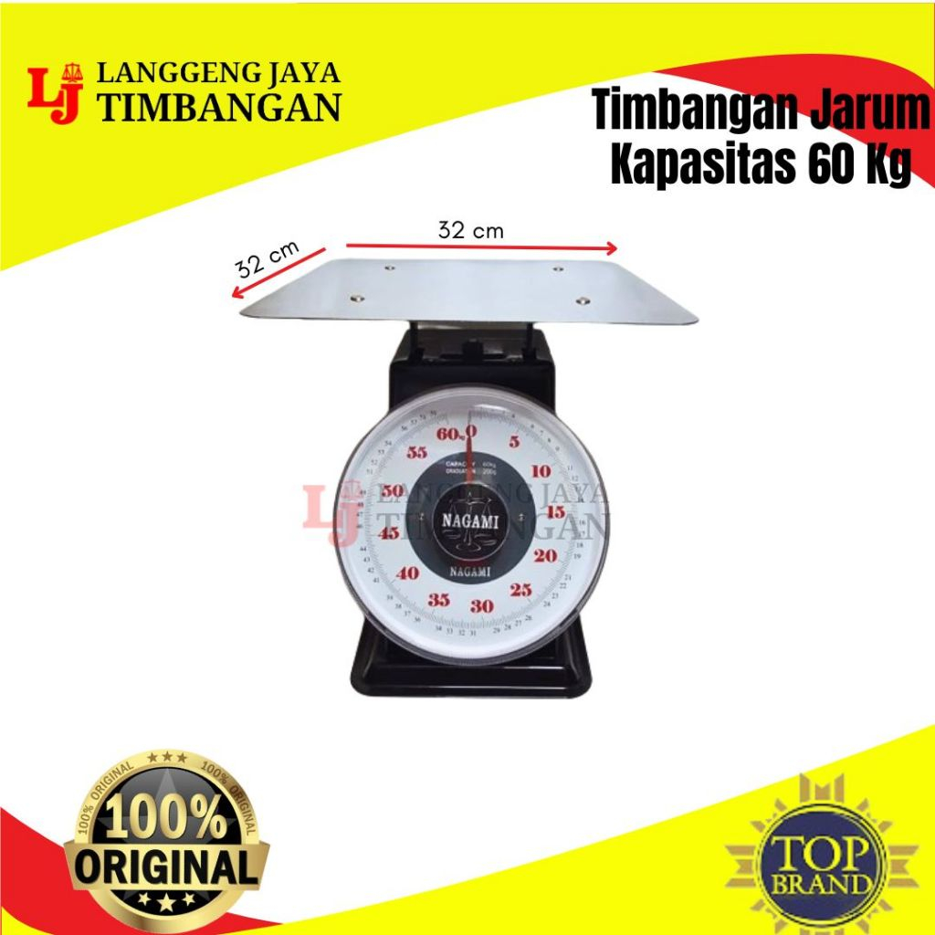 Jual Timbangan Barang Duduk Jarum Manual Sayur Sembako Nagami 60kg | Shopee Indonesia