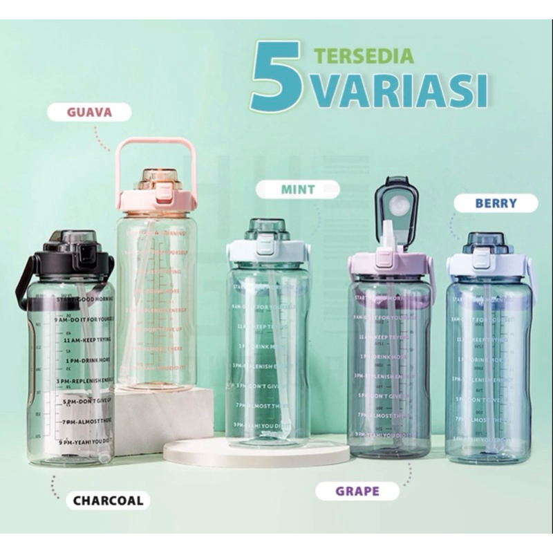 Jual Botol 2 Liter Free Sticker Dan Sedotan Warna | Shopee Indonesia