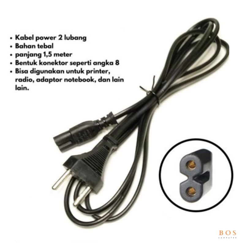 Jual KABEL POWER ANGKA 8 MULTIFUNGSI / KABEL 2 PIN | Shopee Indonesia