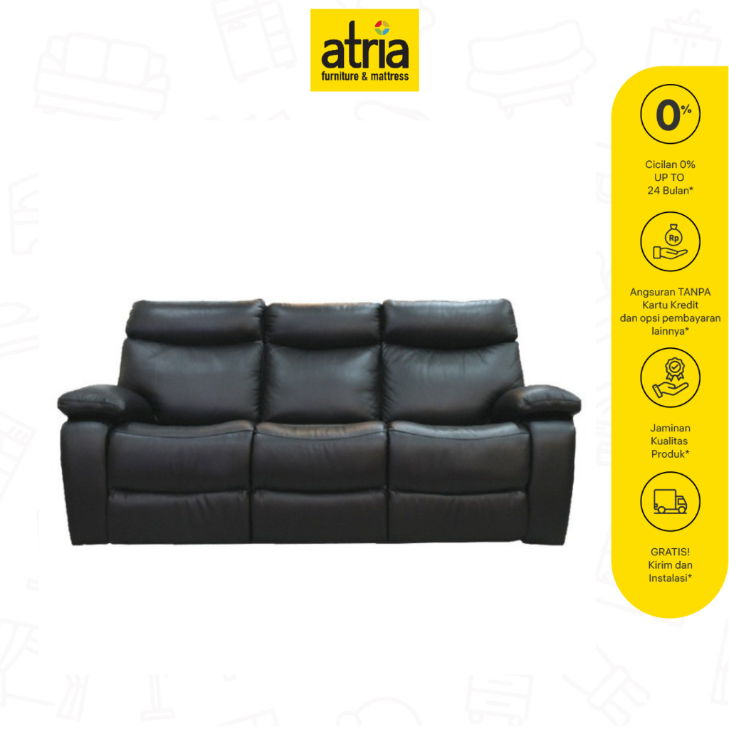 Jual Atria Brazilia Sofa Recliner Half Leather 3 SEAT | Shopee Indonesia