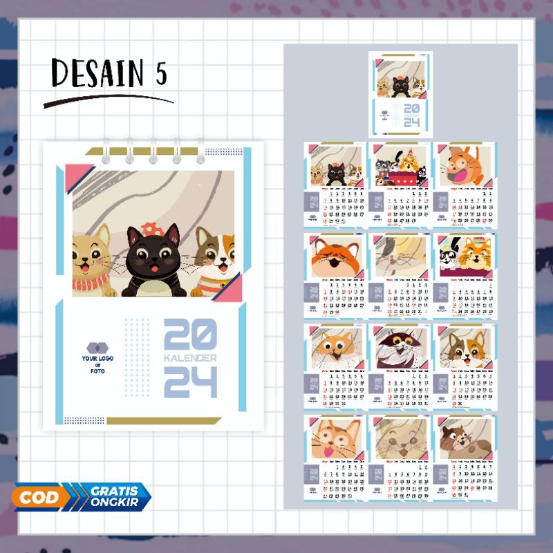 Jual Kalender Meja 2025/2024 Estetik Uk.A6 ( 10,5 cm X 14,8 cm ...