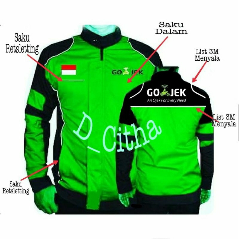 Jual jket gojjeekk sinyal jangkis hijau waterproof | Shopee Indonesia