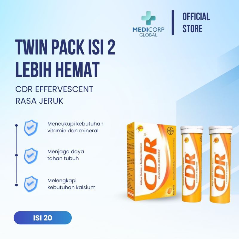 Jual [MEDICORP] CDR TWIN PACK isi 20 tablet effervescent - vitamin ...