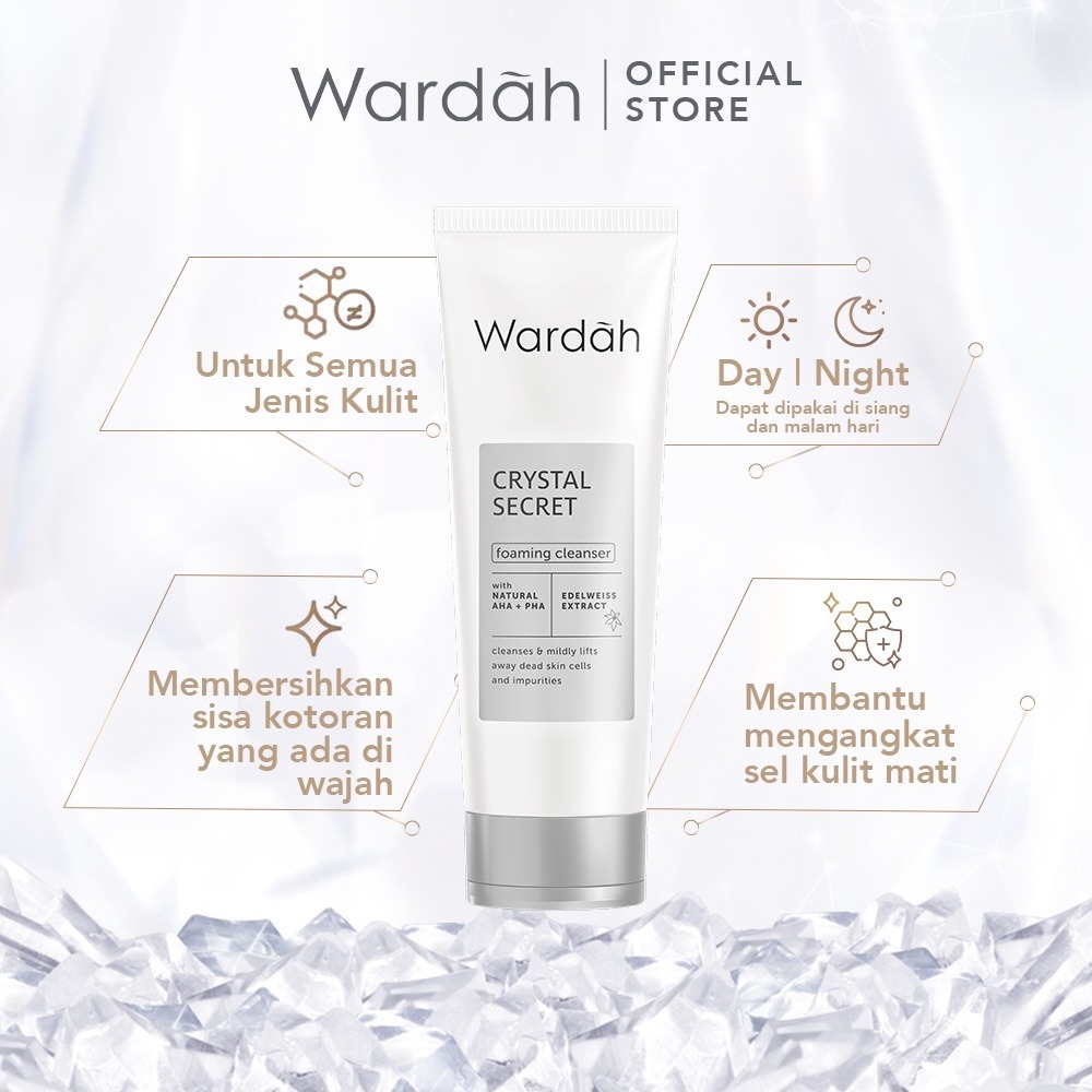 Jual Wardah Crystal Secret Foaming Cleanser with Natural AHA+PHA 100 ml ...