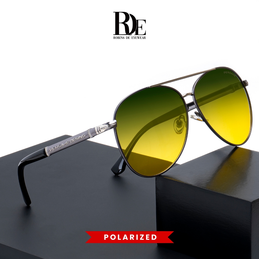 Jual ROBINS Kacamata Aviator Polarized Anti Radiasi UV400 Sunglasses Retro Lensa Pengemudi ...