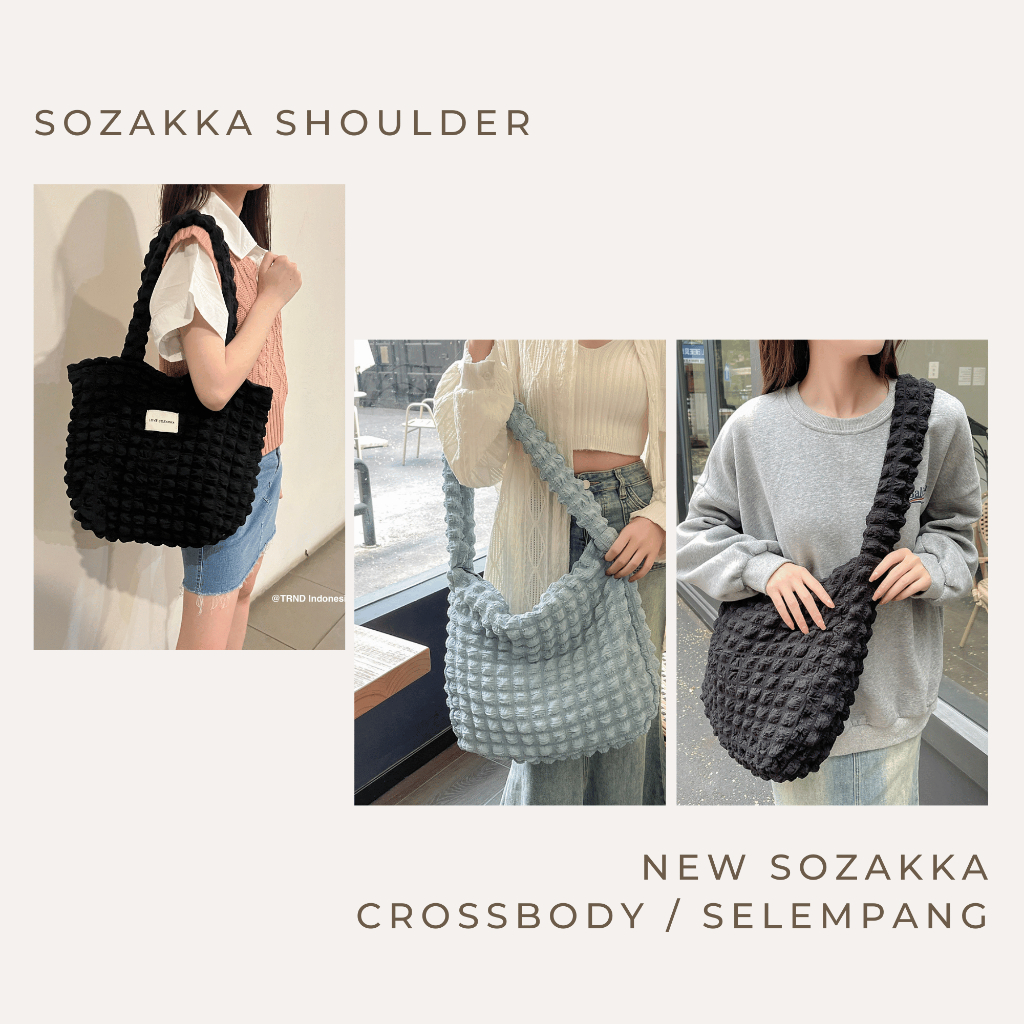 Jual Sozakka Puffy Bag - Tote Bag Puffy Selempang Wanita Tote Bag ...