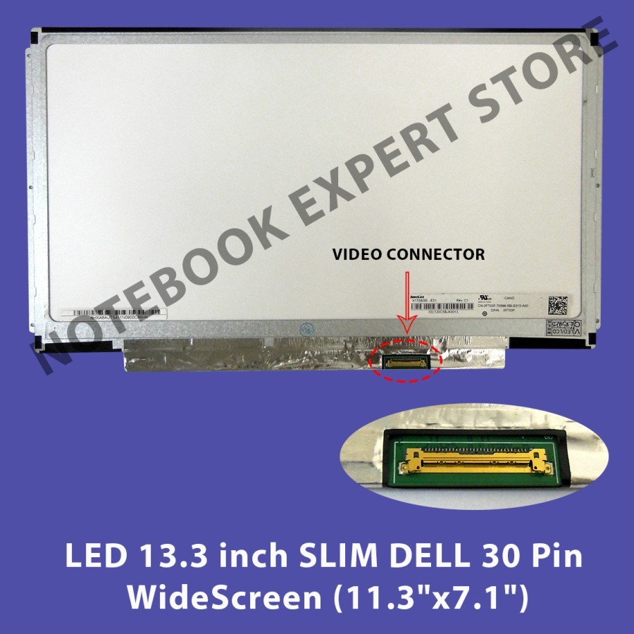 Jual LED 13.3 inch Sli 30 Pin Kiri Kanan WideScreen (11.3"x7.1 ...