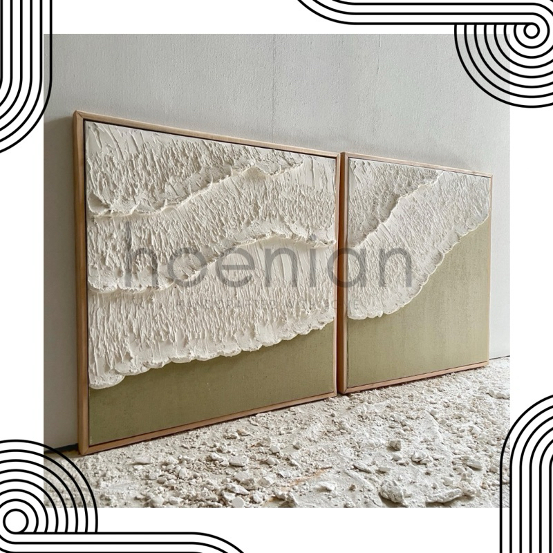 Jual Texture art set of 2 50x100cm, pajangan dinding texture, lukisan ...