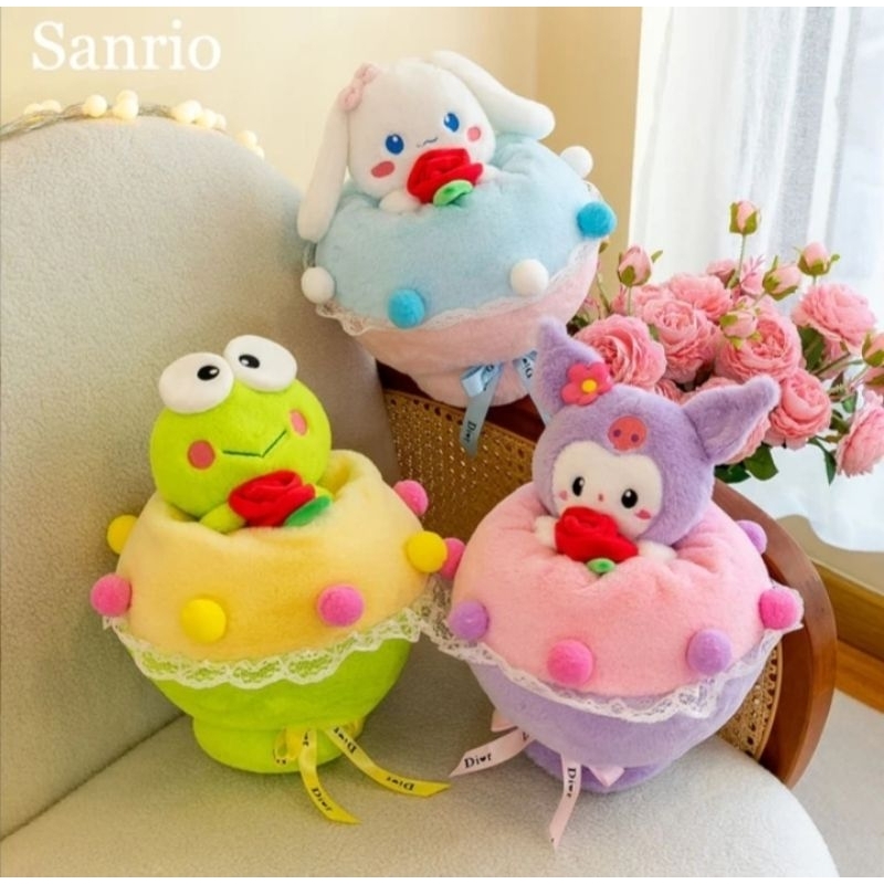 Jual Boneka Buket Bunga Kuromi Cinnamonroll Hello kitty Keroppi ...