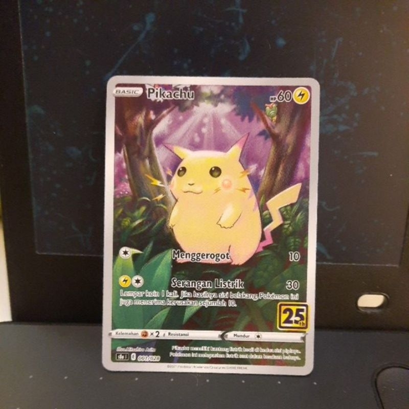 Jual kartu pokemon, pokemon card pikachu 25th anniversary | Shopee ...