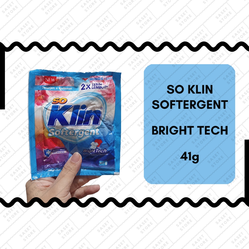 Jual So Klin Bubuk Softergent Bright Tech 41g Sachet Deterjen Softener Bubuk | Shopee Indonesia