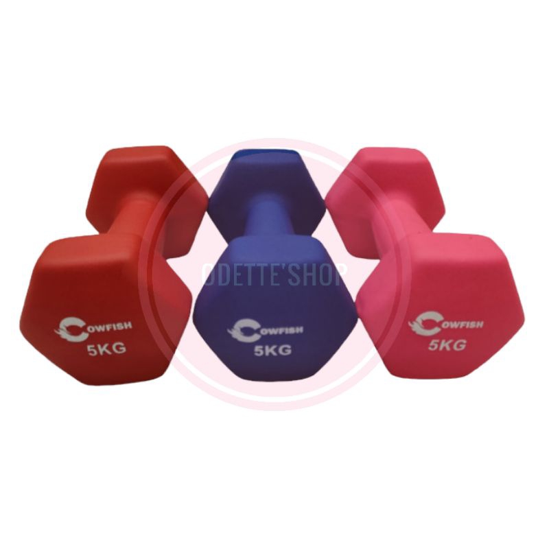 Jual Cowfish barbel vinyl dumbell 5kg alat angkat beban dumbel | Shopee ...