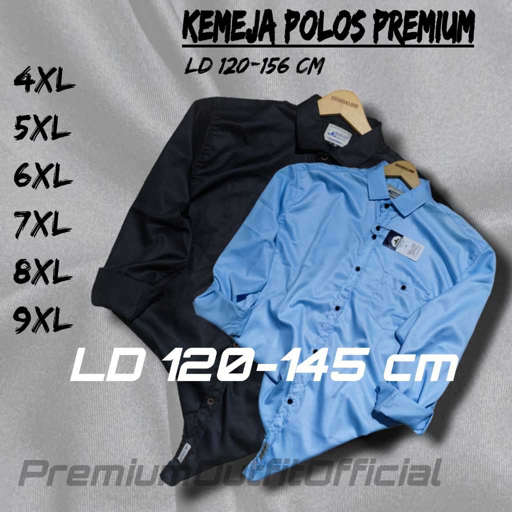 Jual Kemeja Polos Lengan Panjang Pria Wanita Super Jumbo Bigsize Oversize Premium Ld 120 125 130 ...
