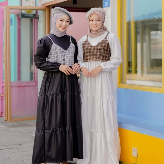 Jual Amy Dress | Dress with Vest | Dress Set | Blouse Set | Gamis ...