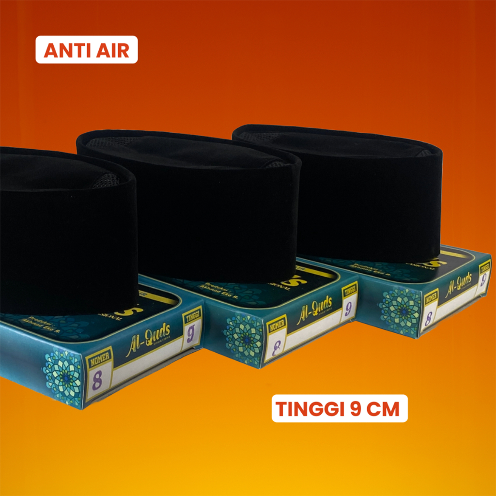 Jual Peci Songkok Hitam Polos AC Anti Air Multifungsi Anak Sampai ...