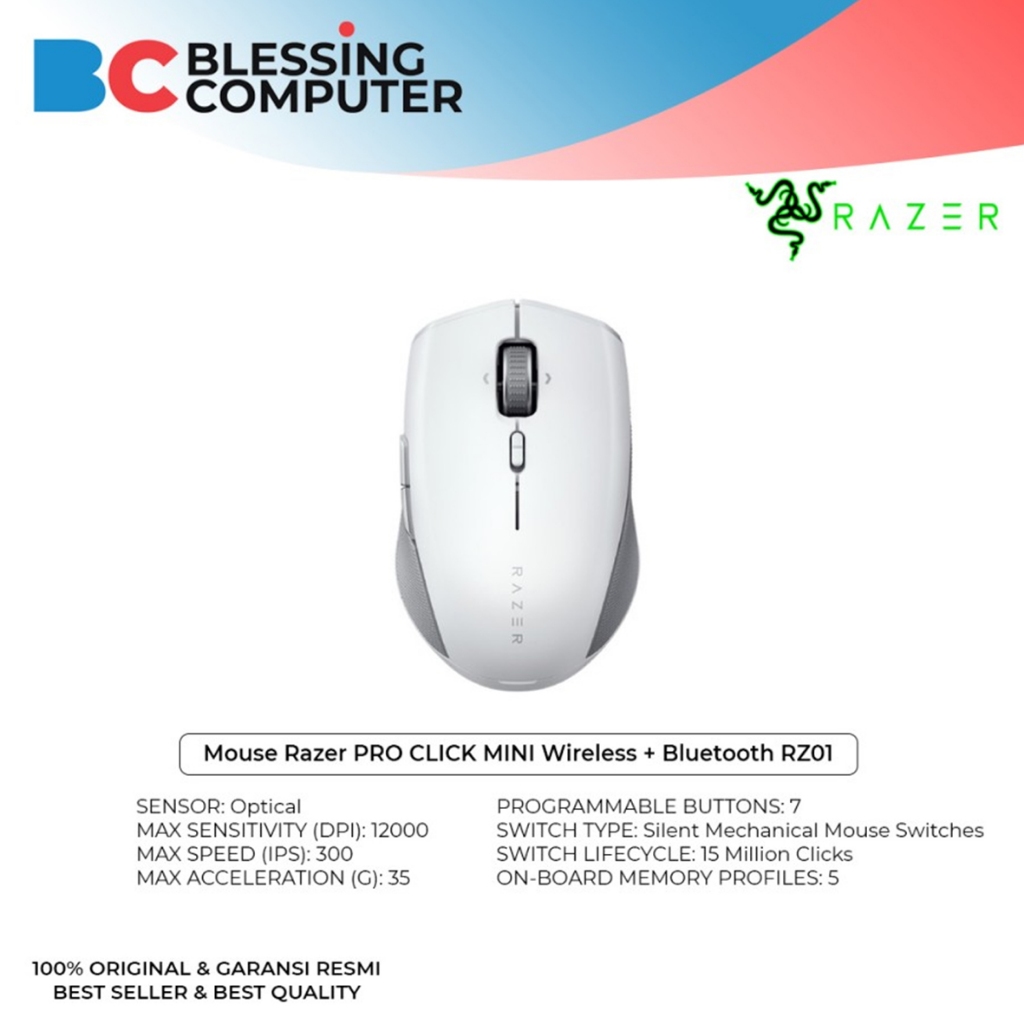 Jual Mouse Razer PRO CLICK MINI Wireless + Bluetooth RZ01-03990100-R3A1 ...