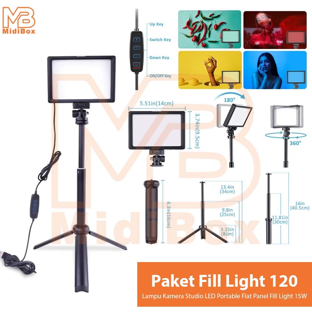 Jual Lampu LED Kamera Studio LED Portable Flat Panel Fill Light 15W ...
