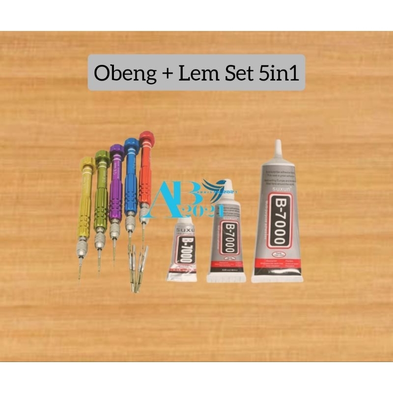 Jual Obeng +Lem Set 5in1 Obeng For All Type Handphone Obeng Hp Obeng ...