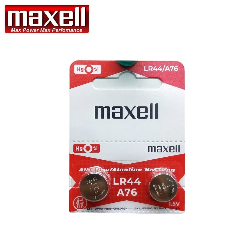 Jual Baterai LR44 Maxell Alkaline Battery Original 1.5V per 2pcs | Shopee Indonesia