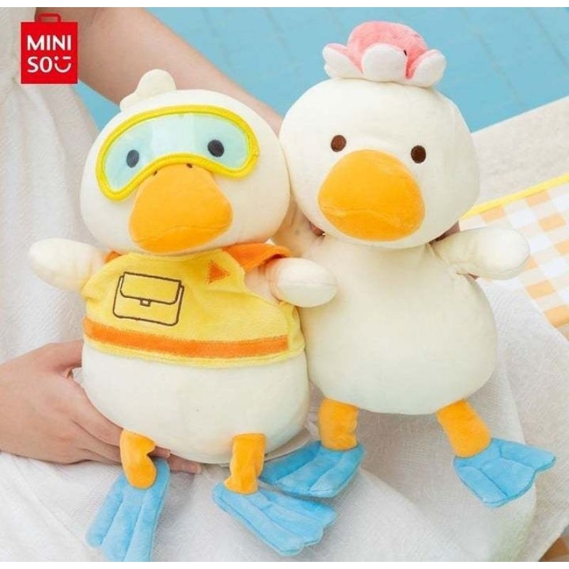 Jual Boneka Bebek Costume Berenang Lucu - MINISO Diving Duck Push Toy ...