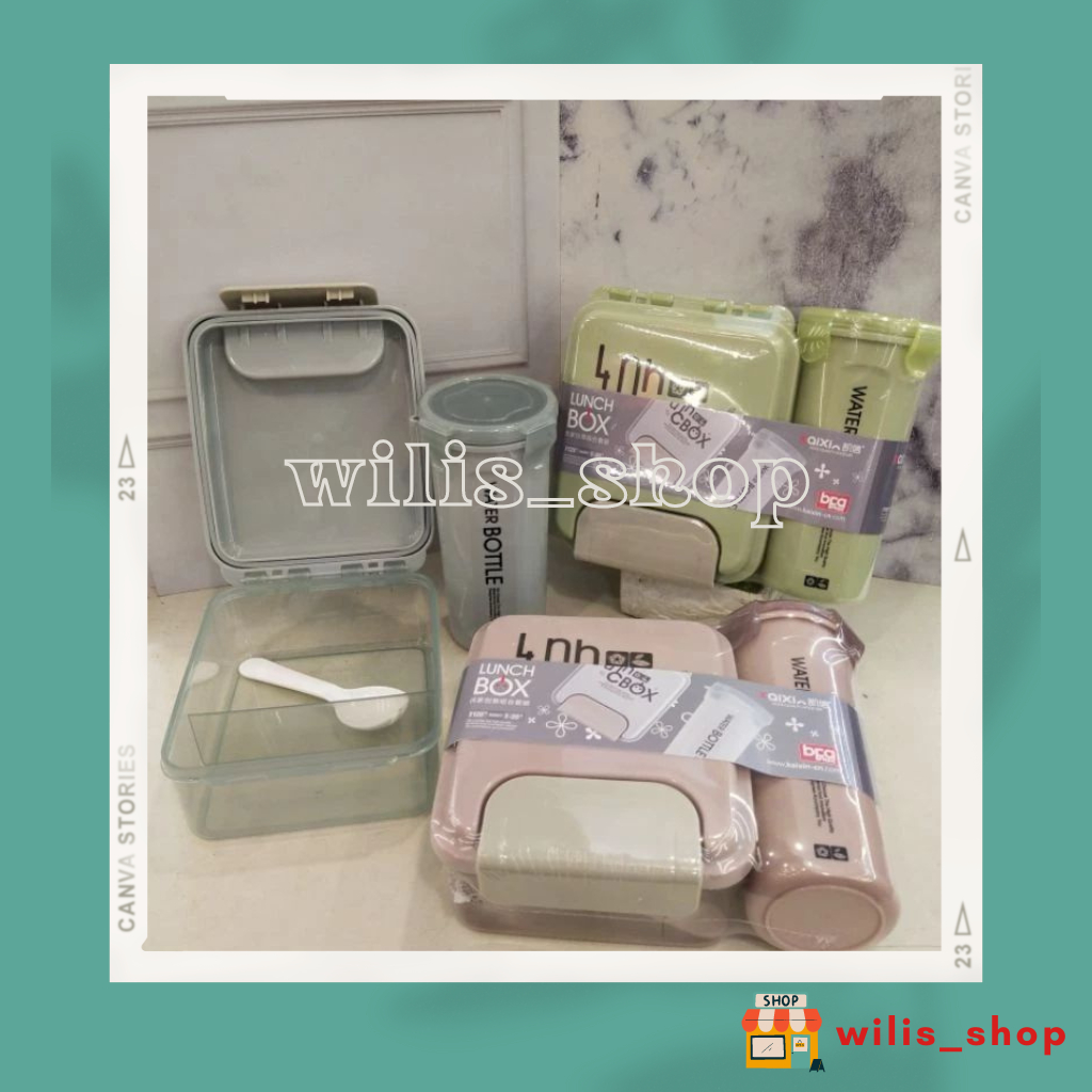 Jual Lunch Box Kotak Makan Set Botol Minum Kaixin KX-8215 | Shopee Indonesia
