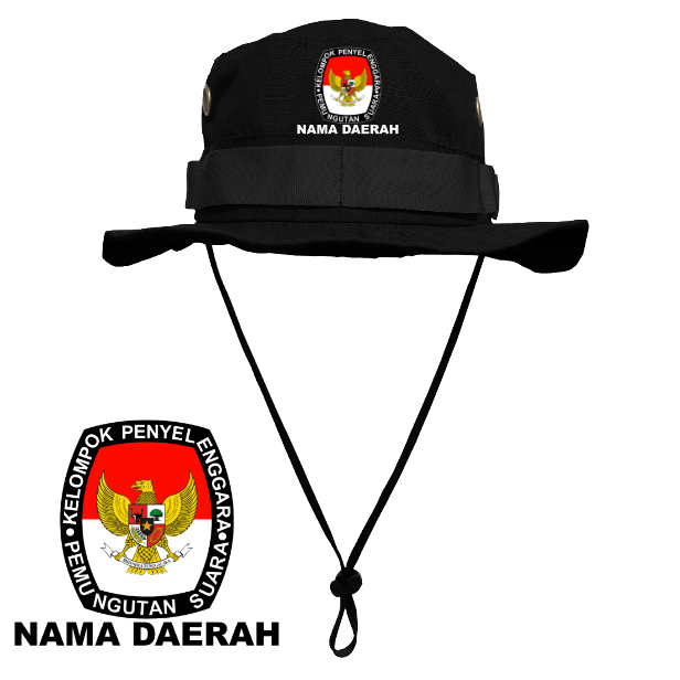 Jual Topi rimba Topi gunung KPPS Custom Nama Daerah Premium ...