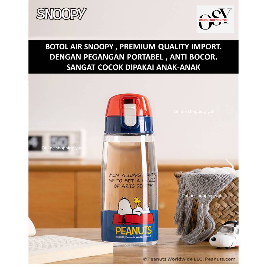 Jual BOTOL MINUM SNOOPY 550 ML | BOTOL MINUM ANAK FOOD GRADE MOTIF SNOOPY PEANUTS ORIGINAL ...
